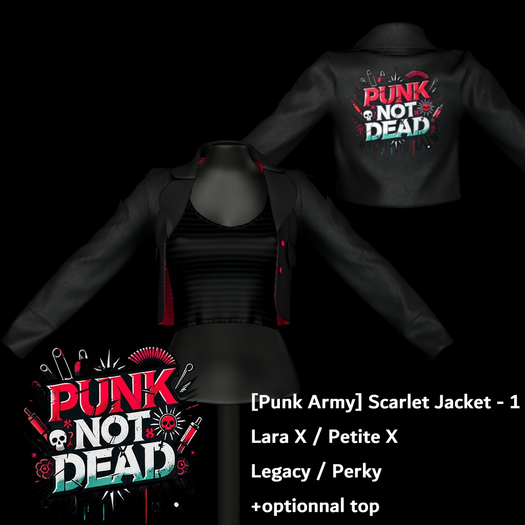 Second Life Marketplace - [Punk Army] Scarlet Jacket - 1